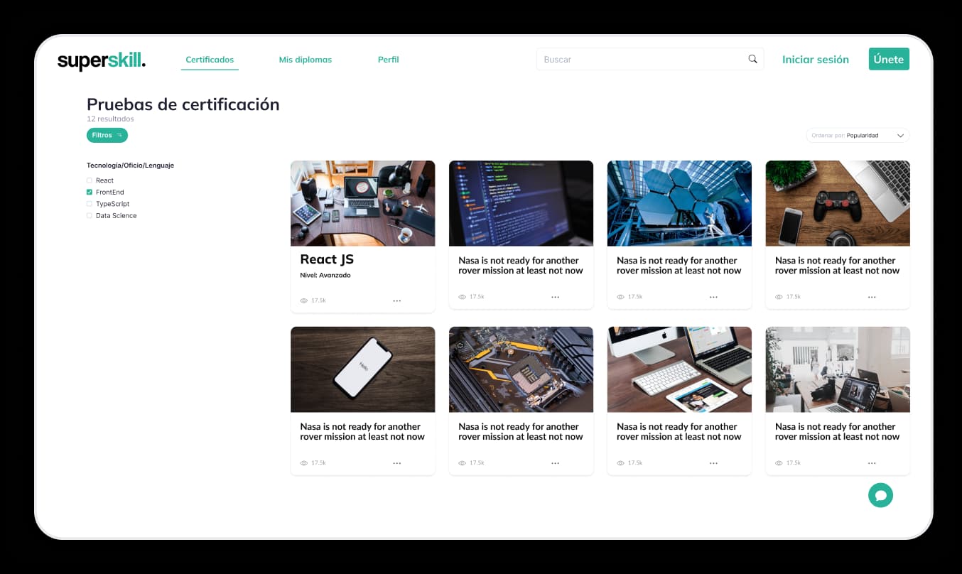Superskill | Obtén Certificados en las Tecnologías más Demandadas